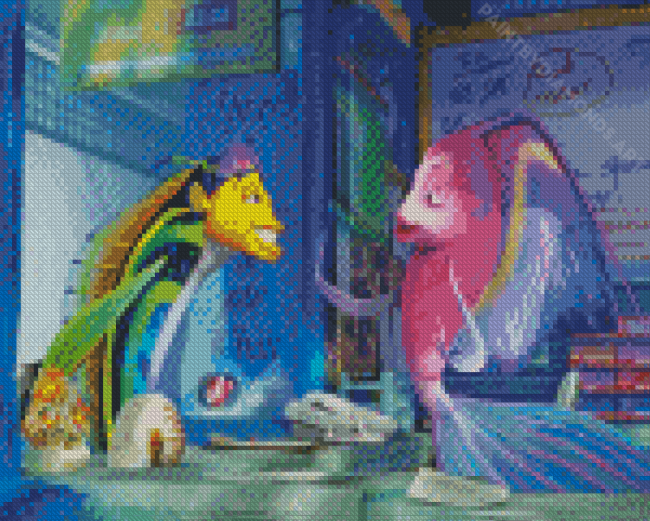 Shark Tale Animation Characters - Diamond Paintings - PaintByDiamonds.ART