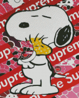 Supreme Snoopy Diamond Painting - PaintByDiamonds.ART