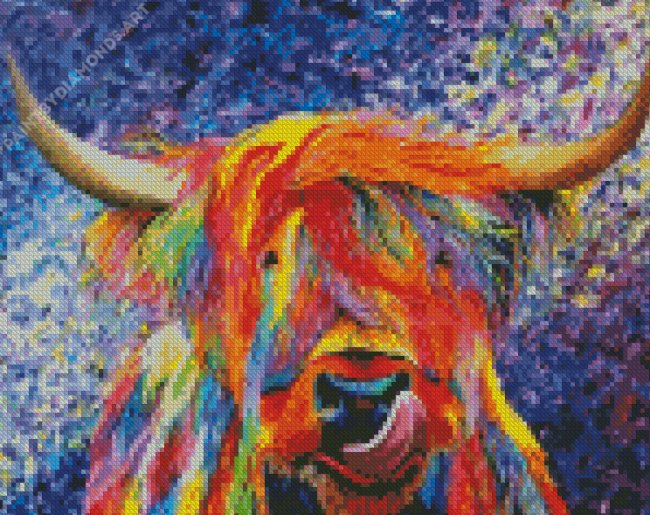 Highland Cow Diamond Painting - PaintByDiamonds.ART